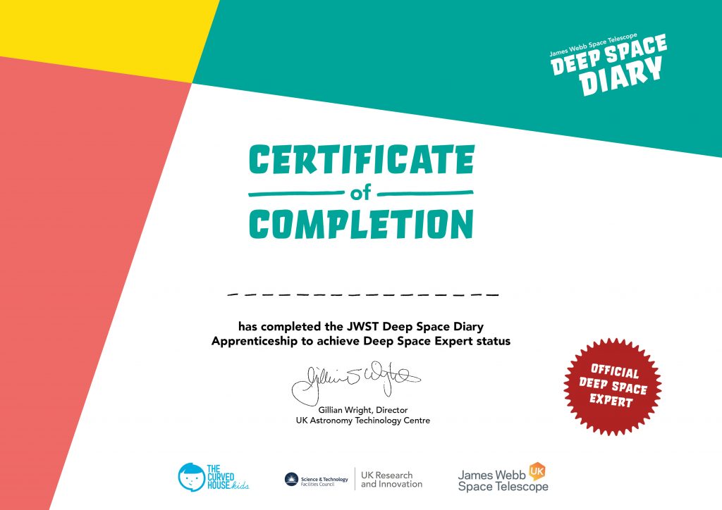 Deep Space Diary Certificate - Incentives - Discovery Diaries